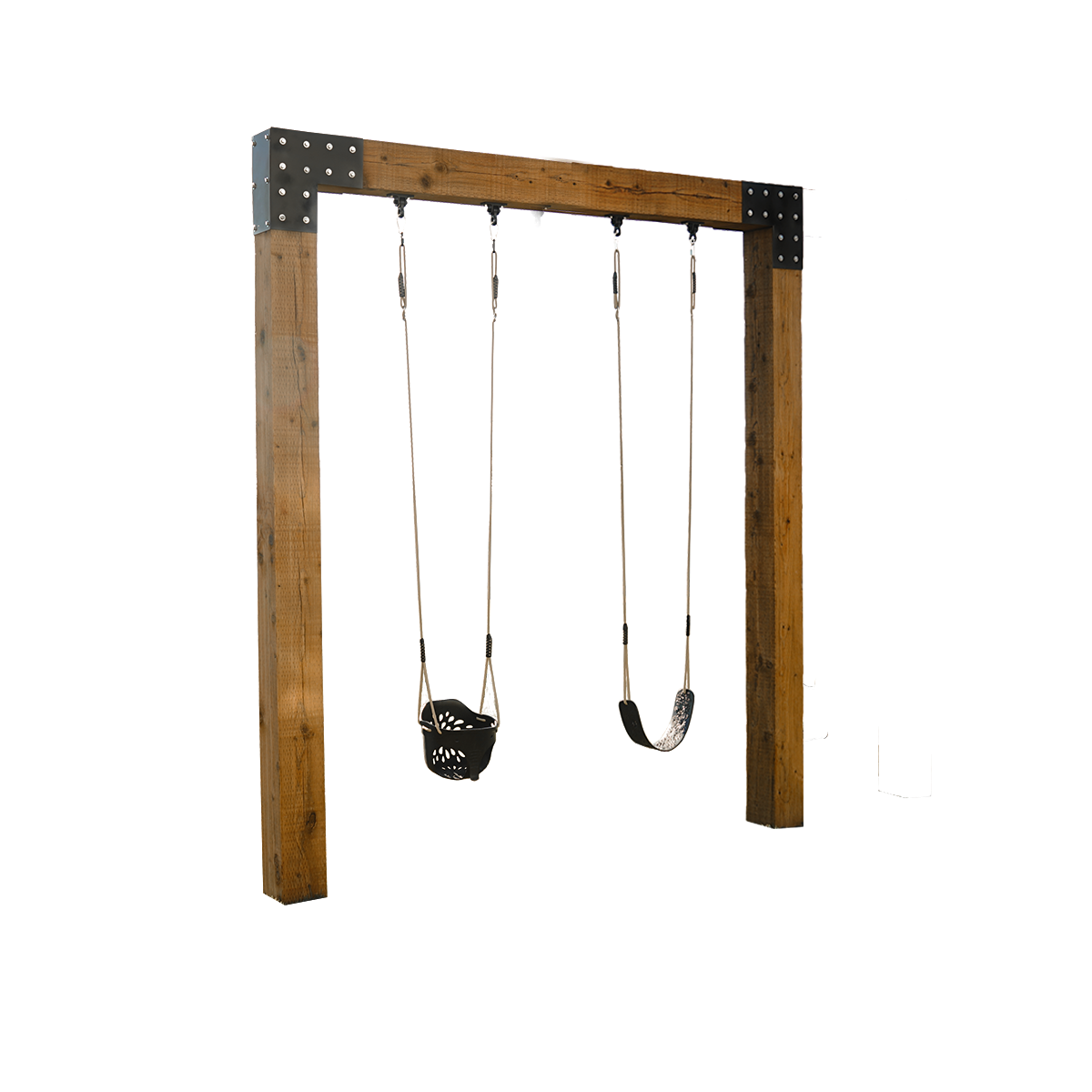8 ft. Single Post Custom Wood Swing Set - Saltair Summit – Saltair ...